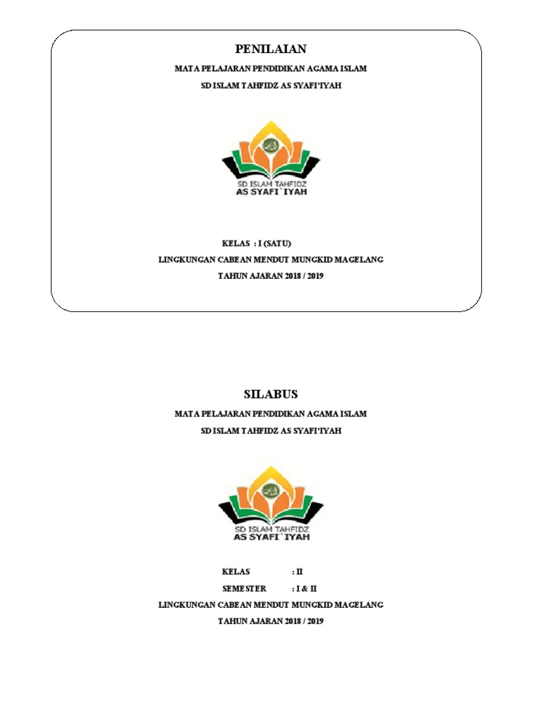 SAMPUL SILABUS AS SYAFIIYAH Vert | PDF