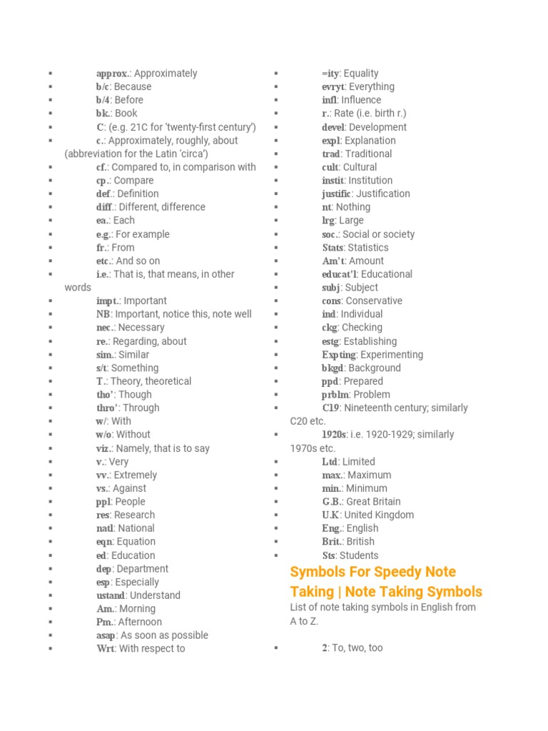 Note Taking Shothand | PDF | Science