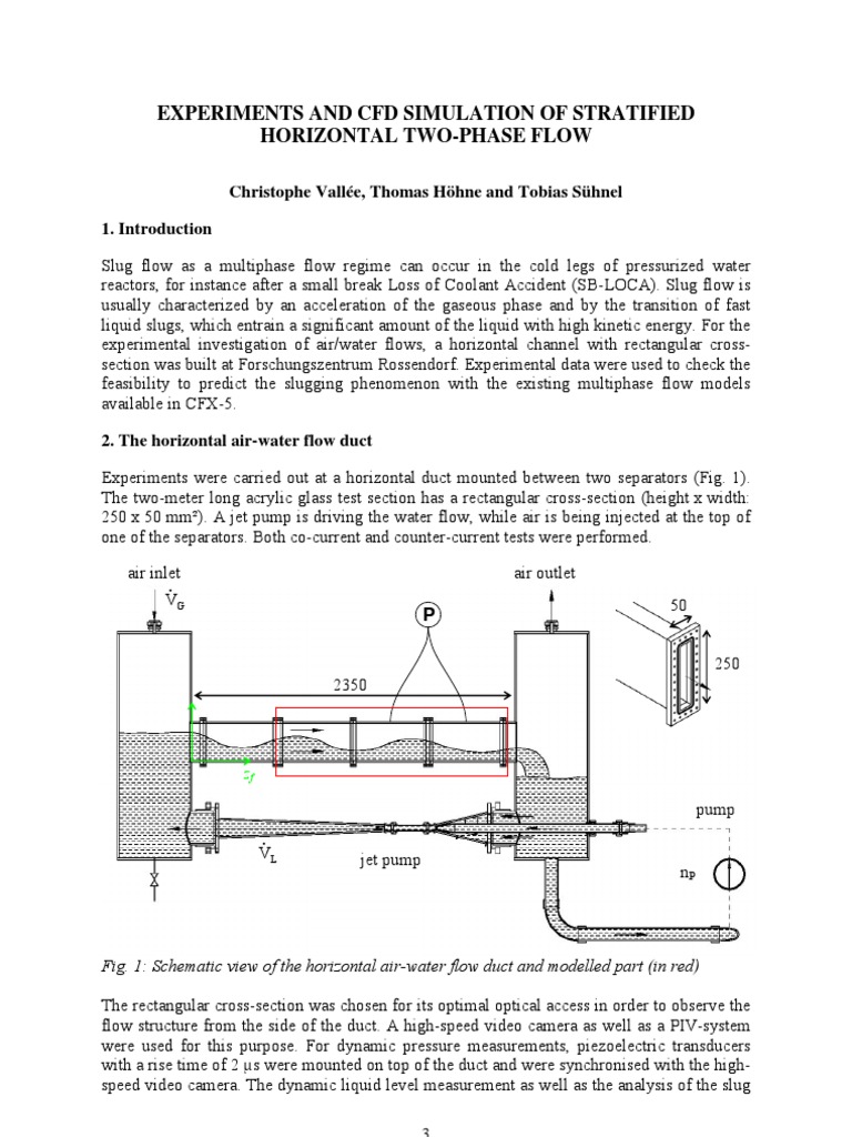 Experiments and CFD Simulation of Stratified Horizontal Two-Phase Flow ...
