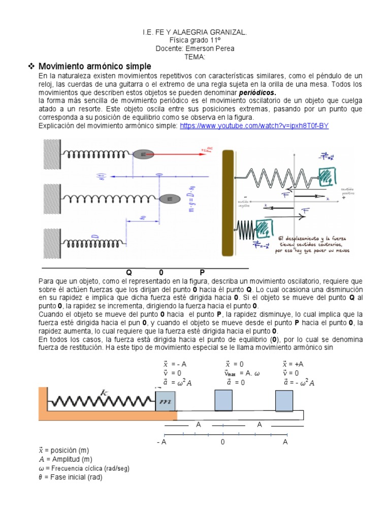Guia de Fisica Grado 11 El Pendulo | PDF | Oscilación | Péndulo