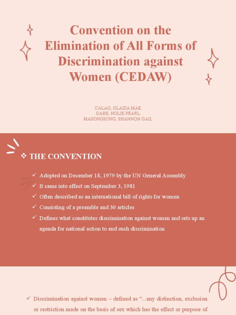 CEDAW | PDF | Convention On The Elimination Of All Forms Of ...