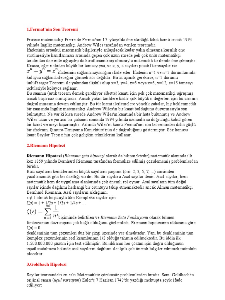 Temel Teoremler | PDF