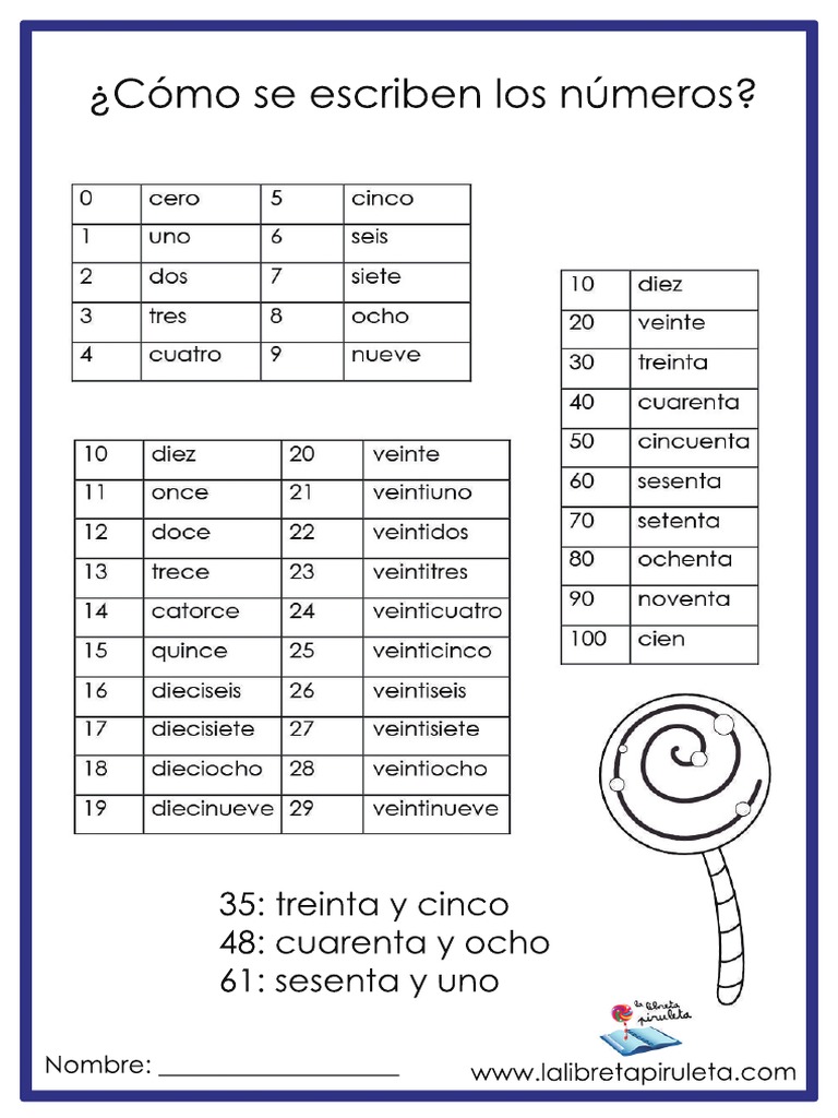 ¿Cómo Se Escriben Los Números | PDF