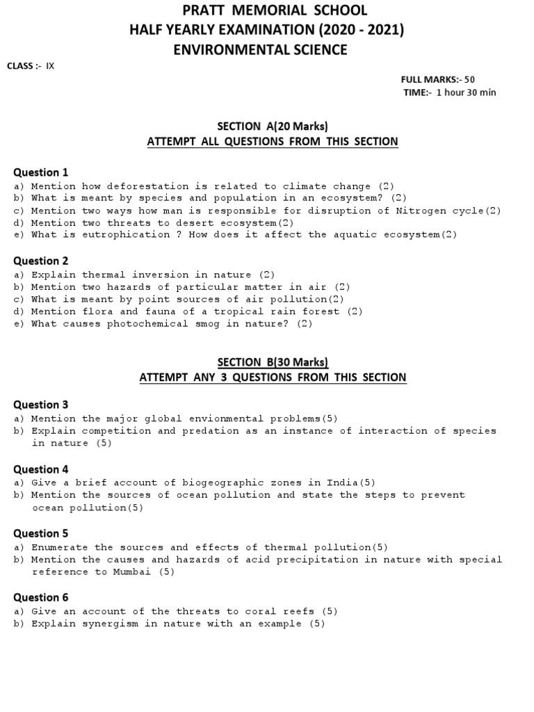EVS Class 9 | PDF