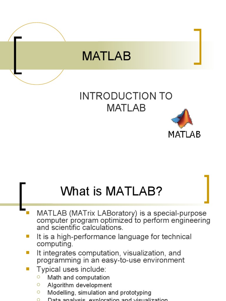 Intro Matlab | PDF | Matrix (Mathematics) | Matrix Theory Intro Matlab | PDF | Matrix (Mathematics) | Matrix Theory