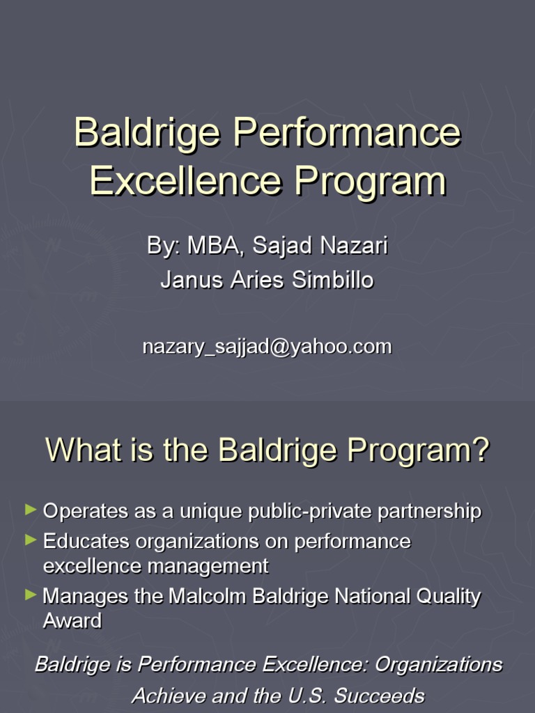 Baldrige Performance Excellence Program | PDF | Leadership | Strategic ...