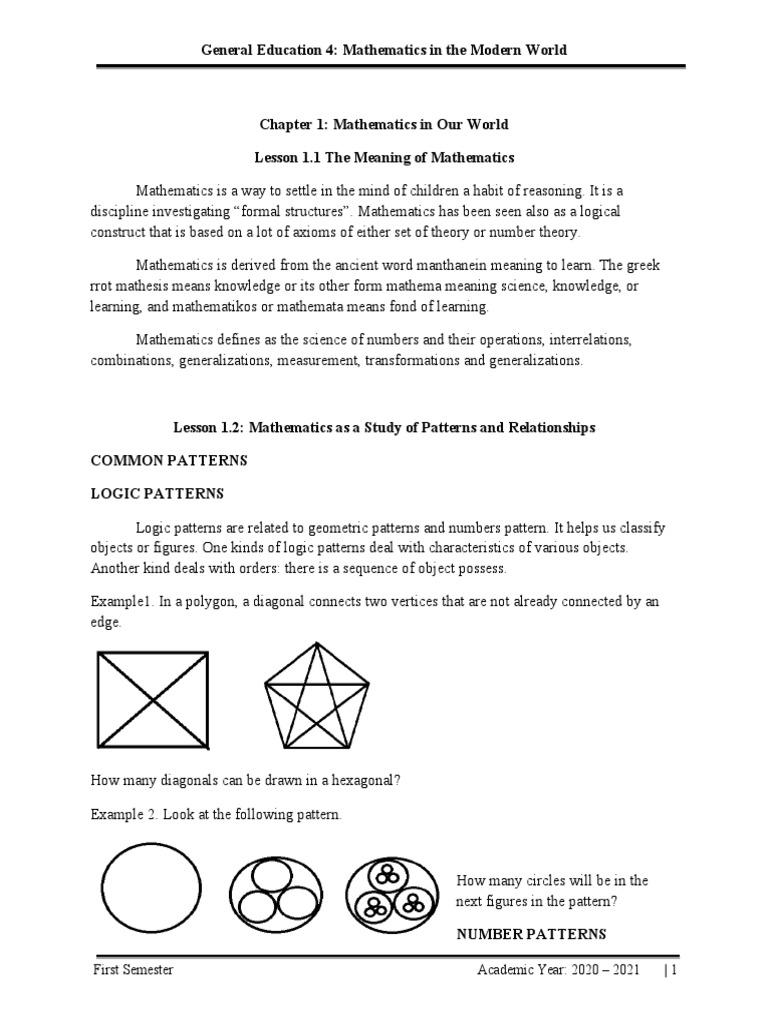 Mathematics in The Modern World | PDF | Teaching Mathematics ...