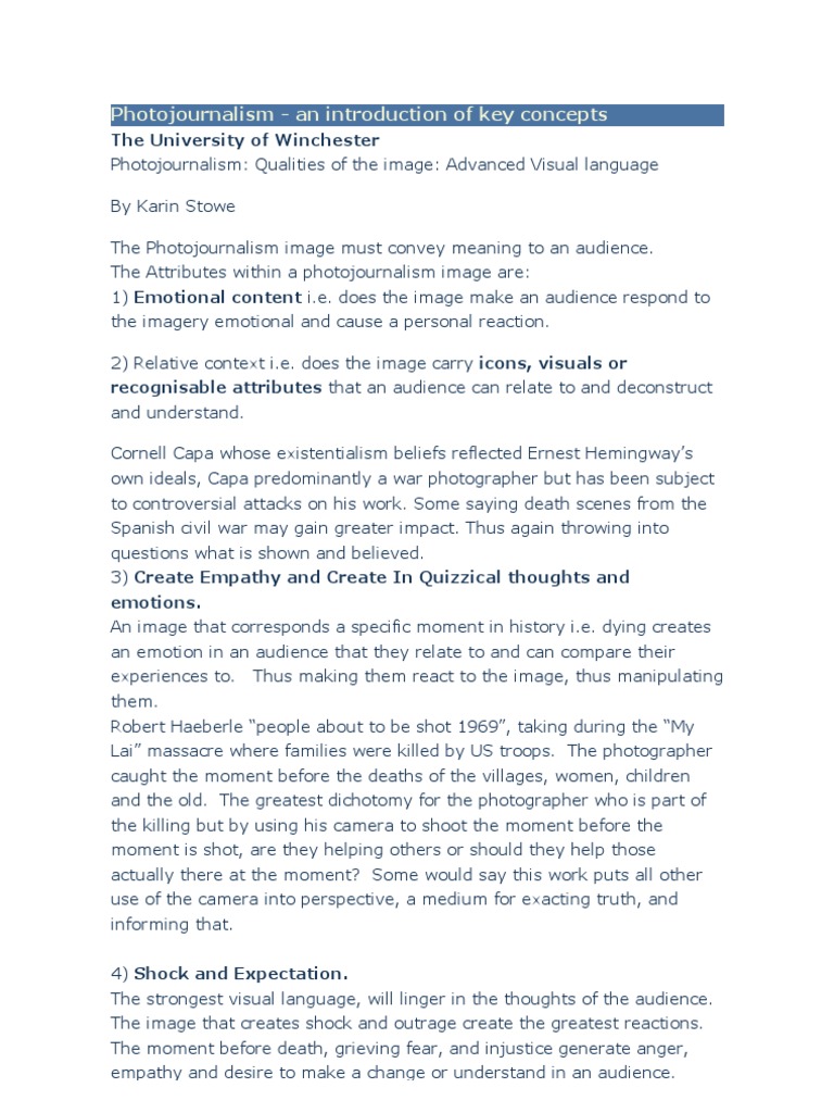 Key Concepts of Photojournalism | PDF | Cognitive Science | Cognition