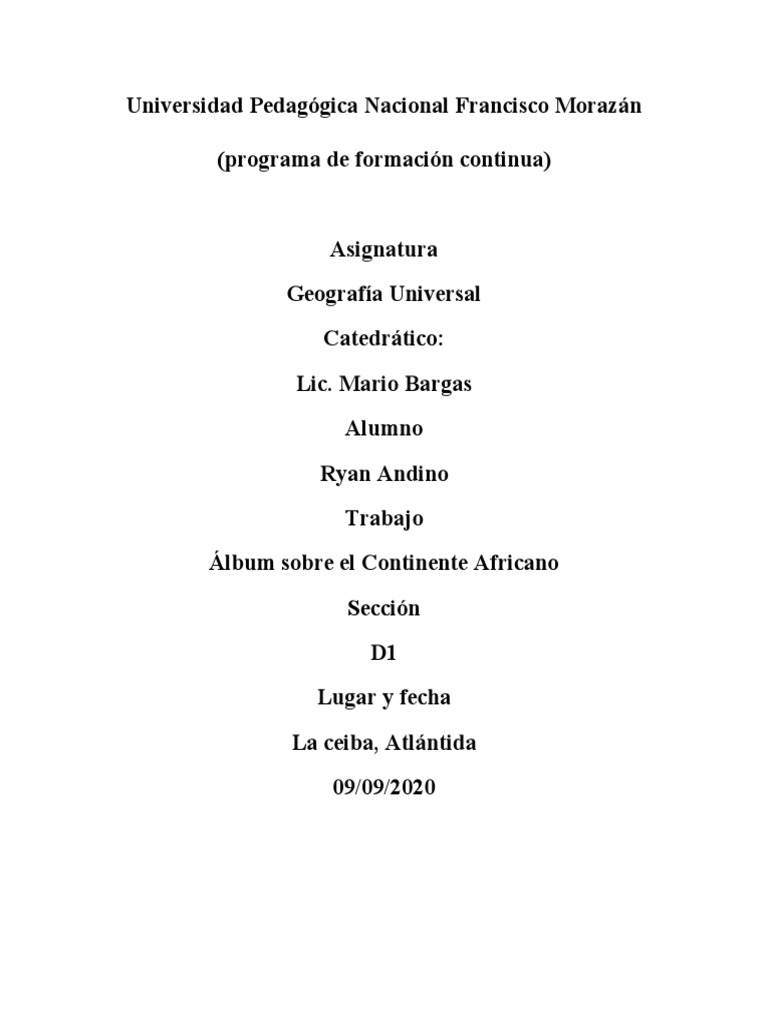 Album Continente Africano Ryan | PDF | África | Río