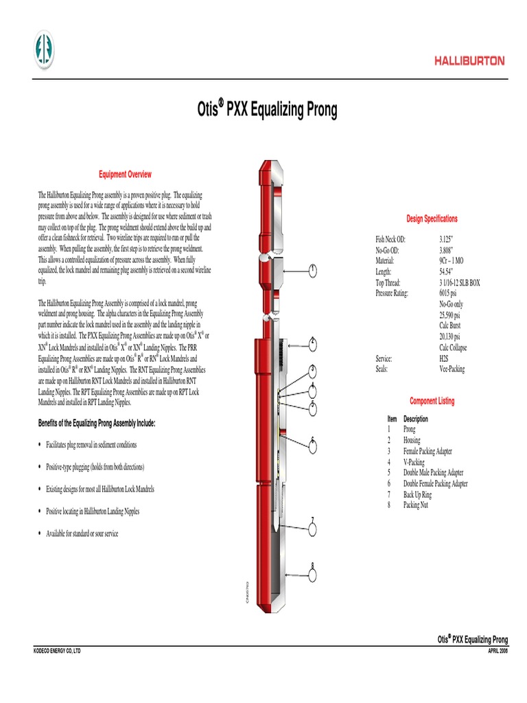 Otis PXX Equalizing Prong: Equipment Overview | PDF | Equipment ...