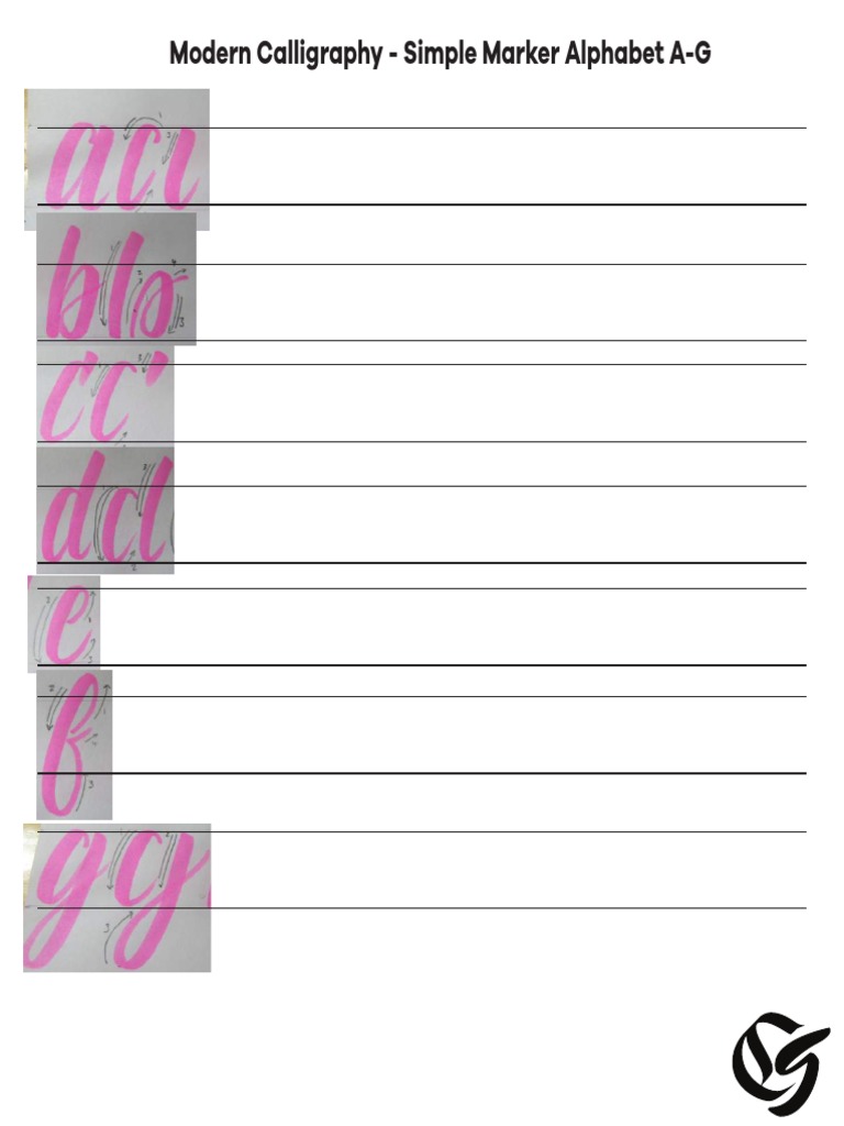 Lowercase Brush Practice Sheet PDF | PDF