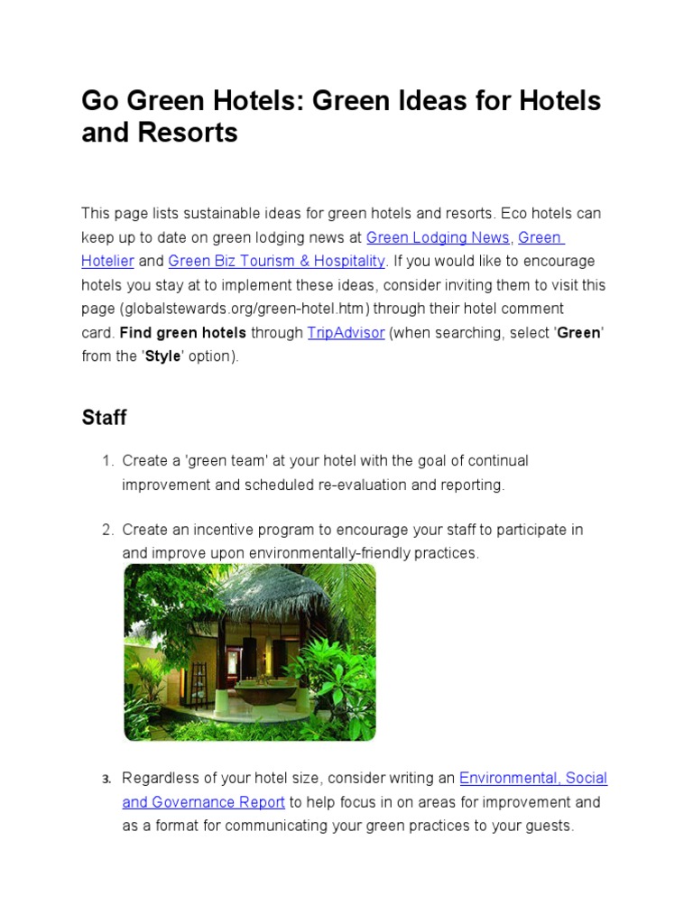 Go Green Hotels | PDF | Air Conditioning | Building Engineering