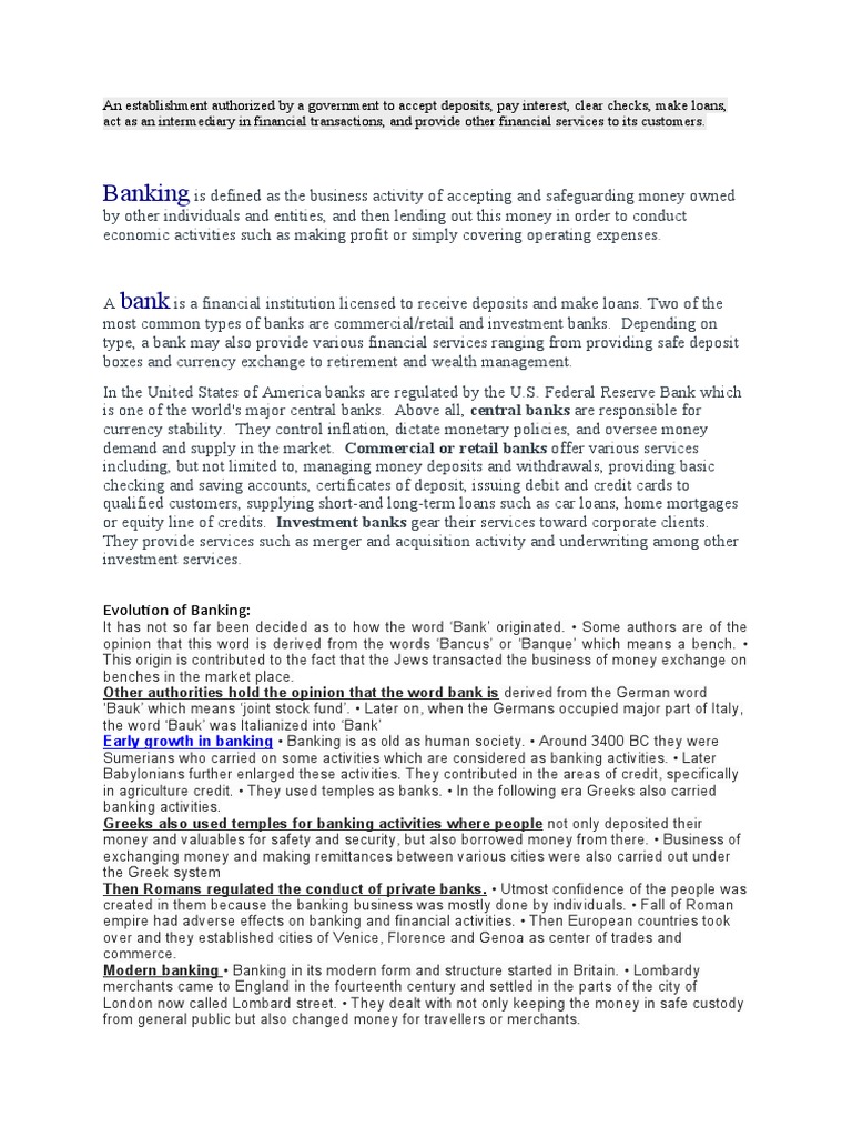 Evolution of Banking | PDF | Banks | Debit Card