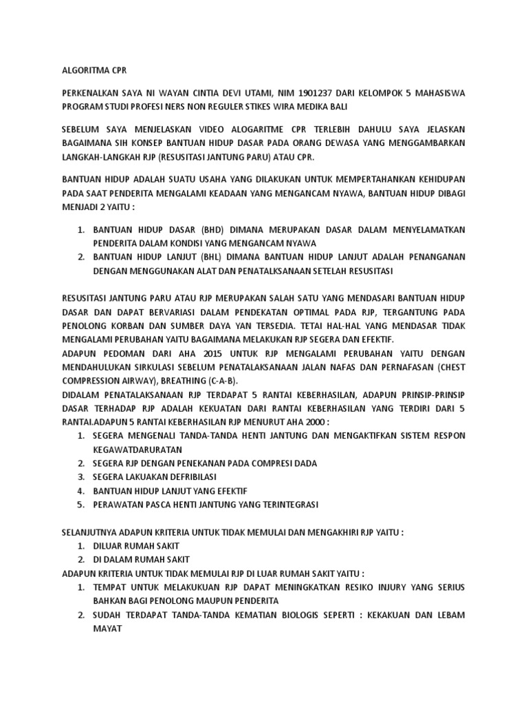 Algoritma CPR | PDF