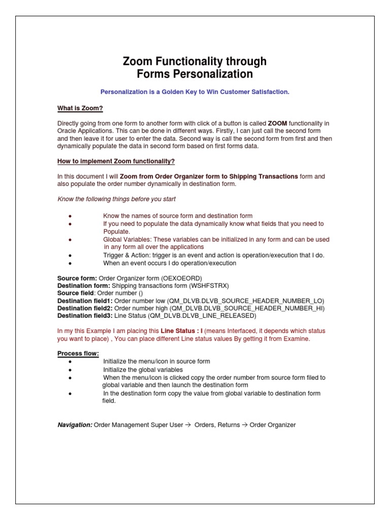 Forms Personalization Zoom Functionality | PDF | Information Technology | Computer Programming