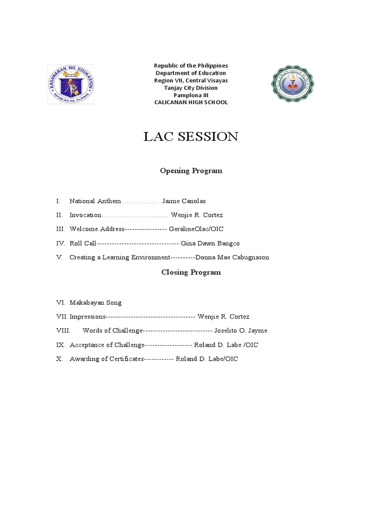 LAC Program | PDF