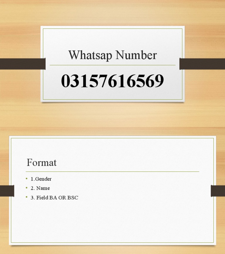 WhatsApp Number Submission Format | PDF
