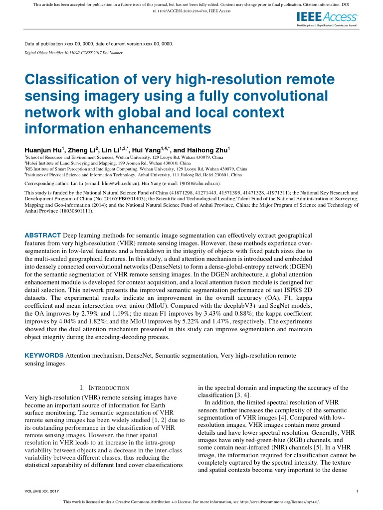 Classification of Very High-Resolution Remote Sens | PDF | Deep ...
