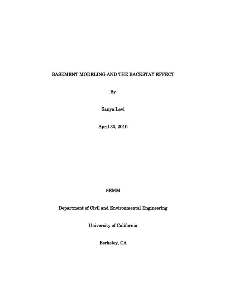 Modeling the Backstay Effect: Understanding the Impact of Basement ...