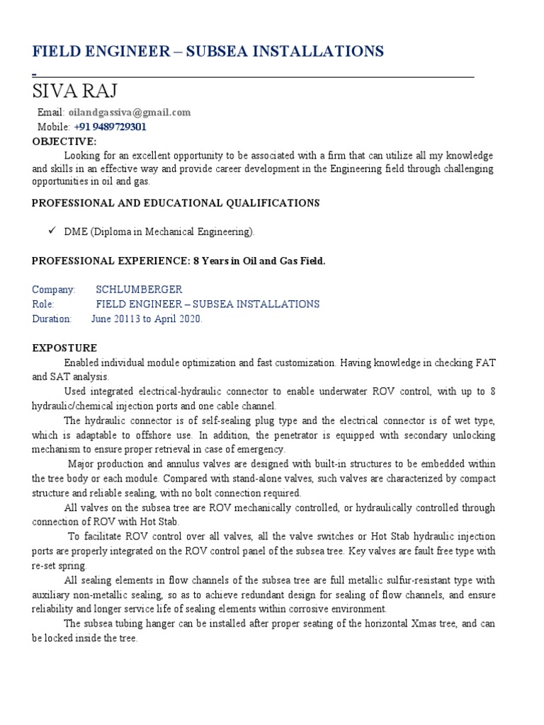 Sivaraj SUBSEA XT | PDF | Subsea (Technology) | Electrical Connector