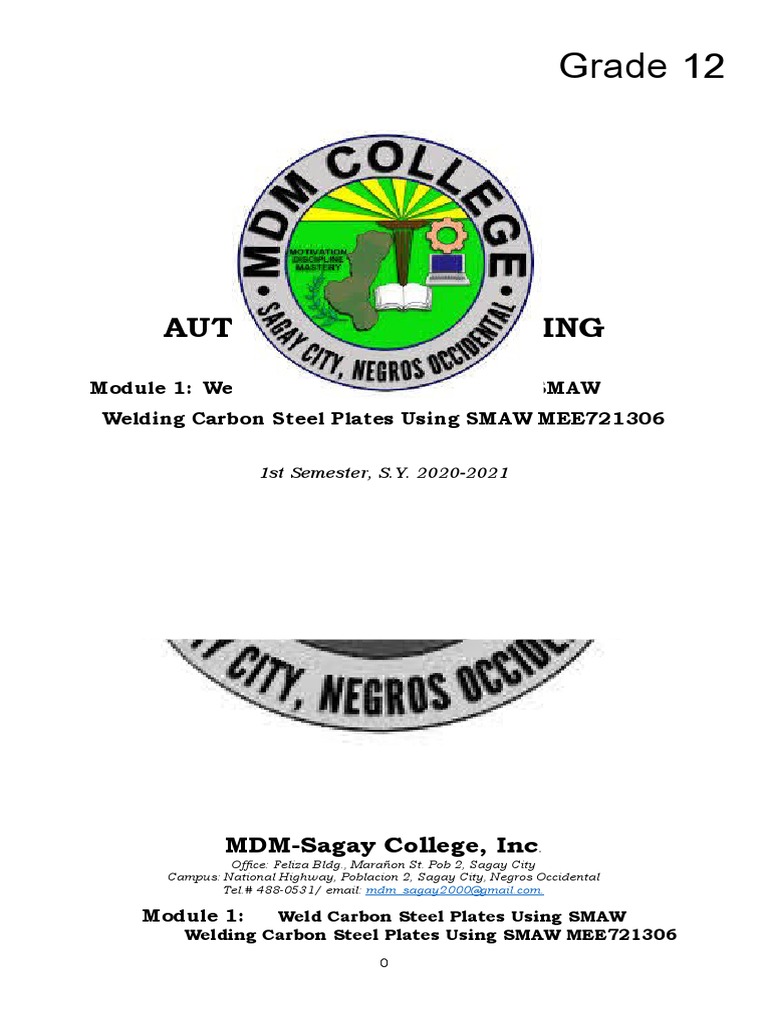 Smaw 12 Module 1 Grade 12 | PDF | Welding | Construction