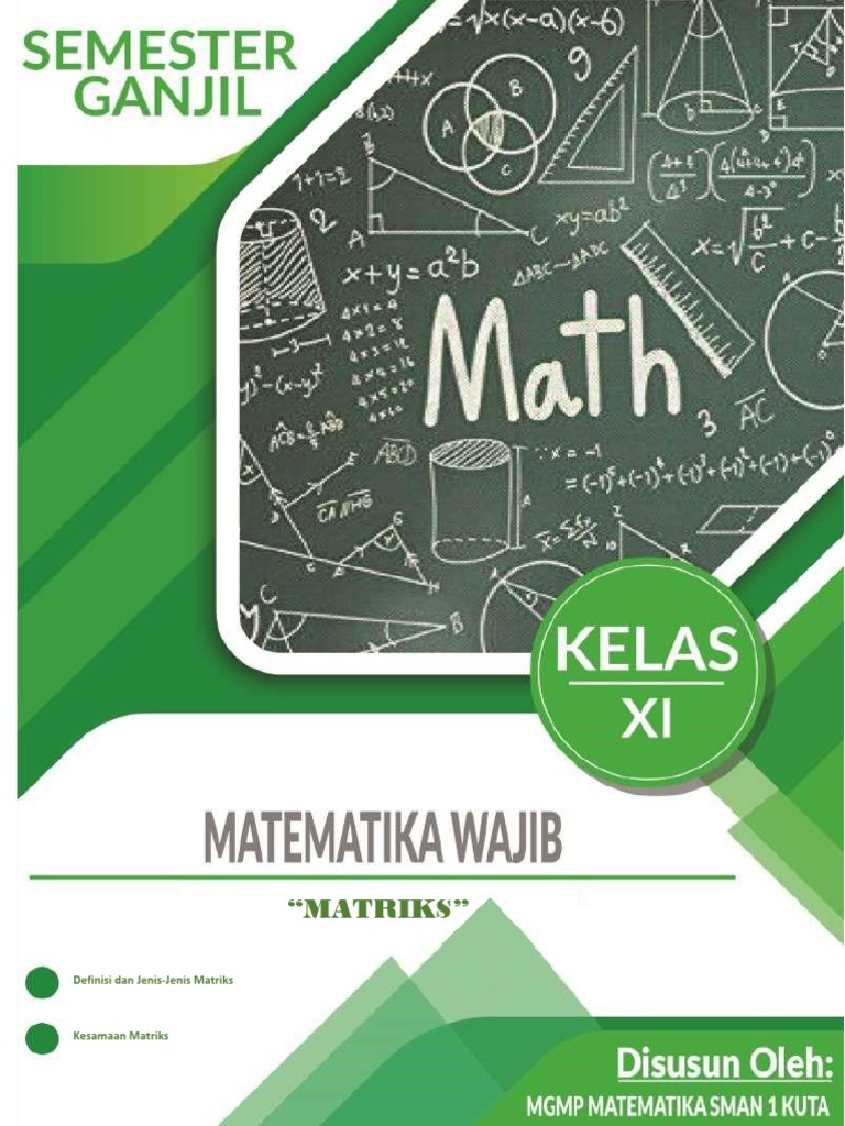 Modul Matriks - Pertemuan 1 PDF | PDF