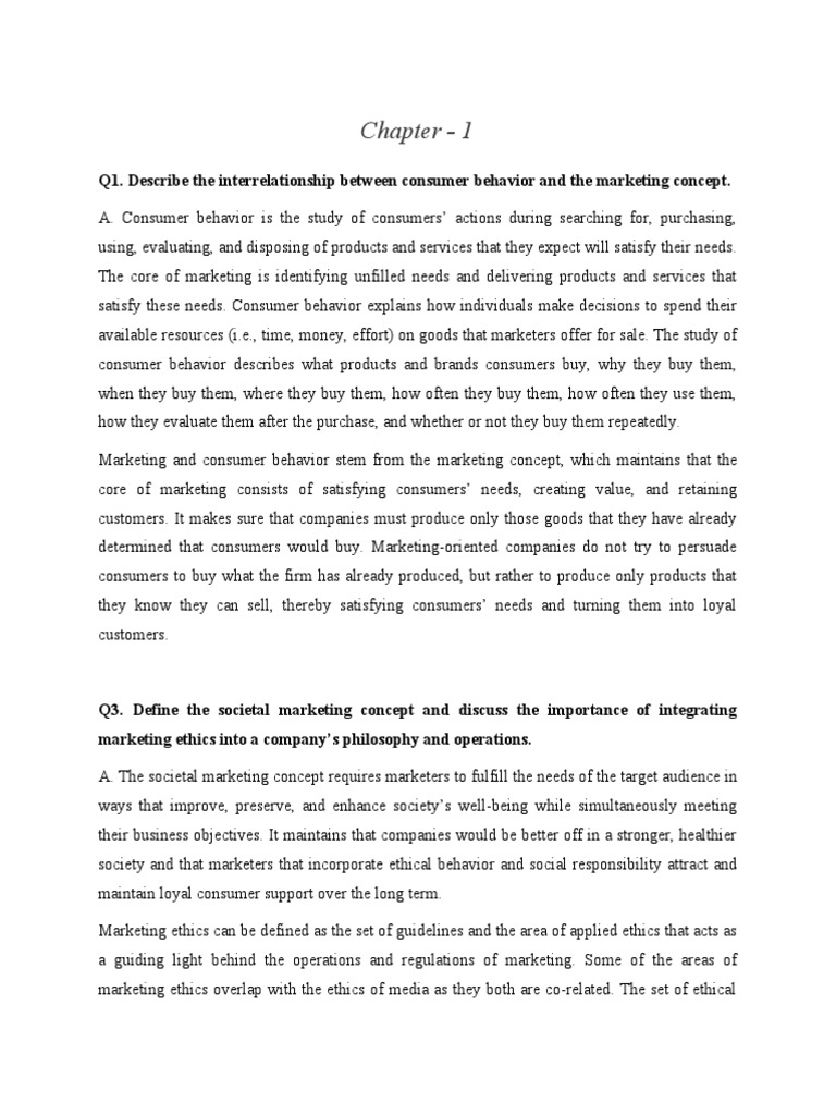 Solution To Chapters 1& 2 | PDF | Market Segmentation | Consumer Behaviour