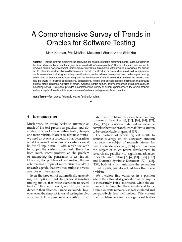 1mark Survey On Oracle | PDF | Software Testing | Computing