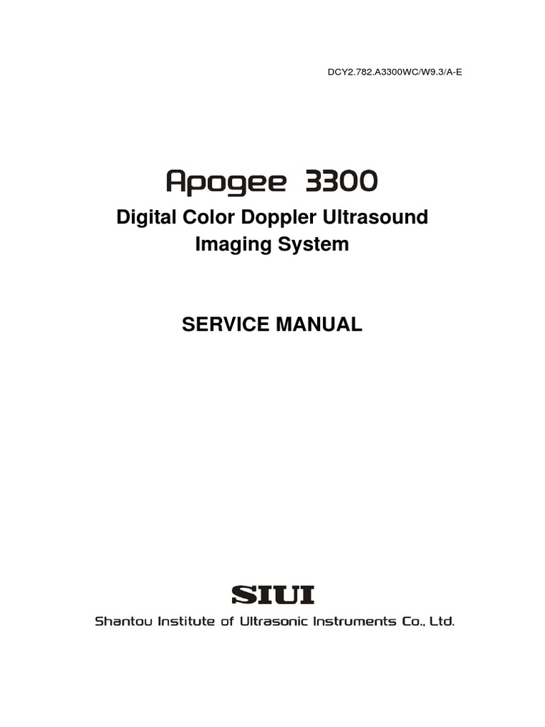 Digital Color Doppler System Manual | PDF | Power Supply | Printed ...