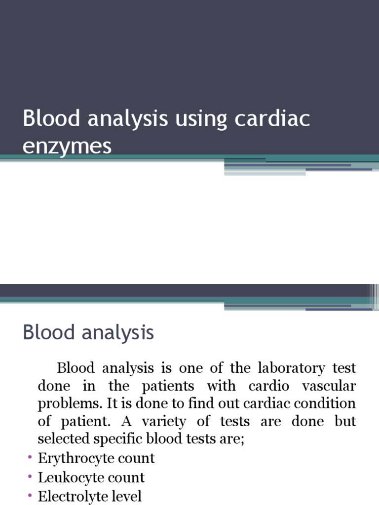 Cardiac Enzyme Blood Analysis Guide | PDF