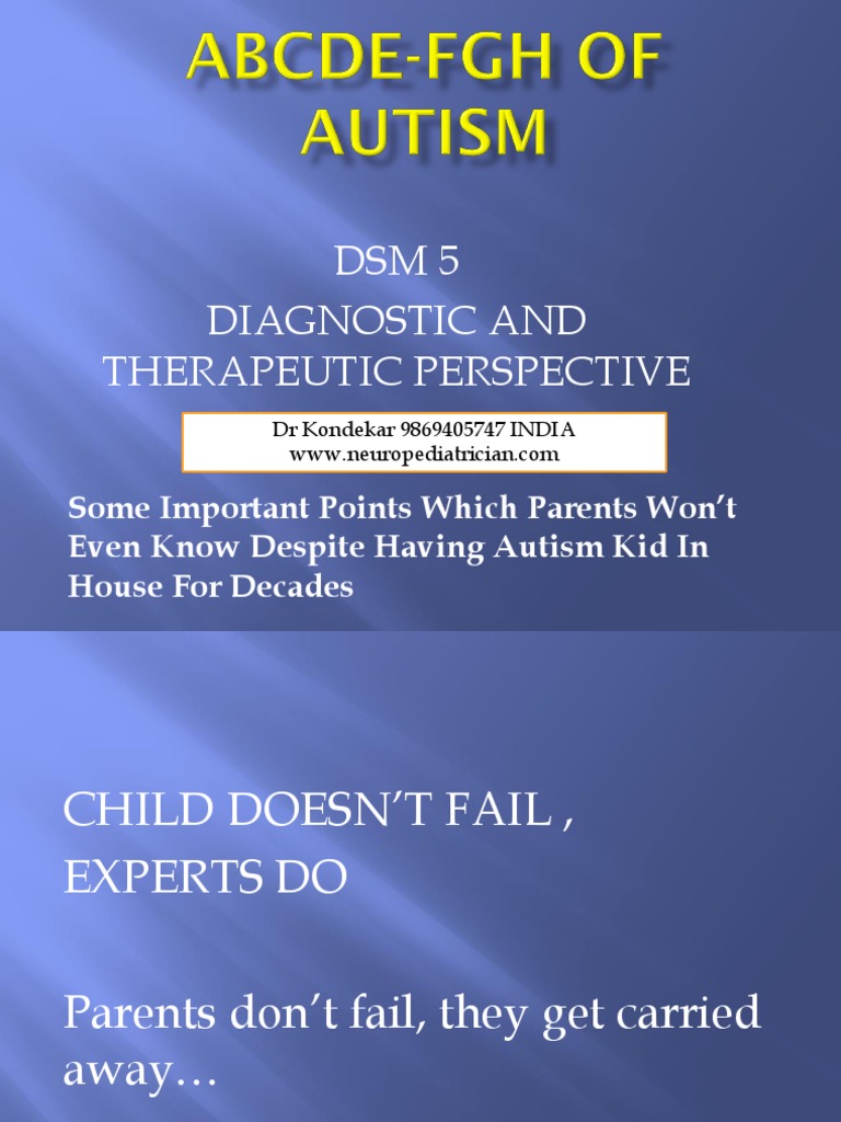 Talk 2 Abcdef of Autism1 | PDF | Autism | Diagnostic And Statistical ...