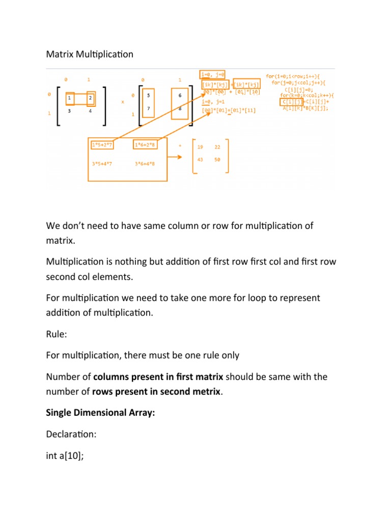 Matrix Multiplication | PDF