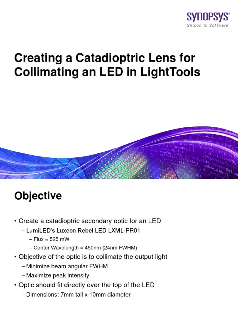 Creating A Catadioptric Lens For Collimating An Led in Lighttools | PDF ...