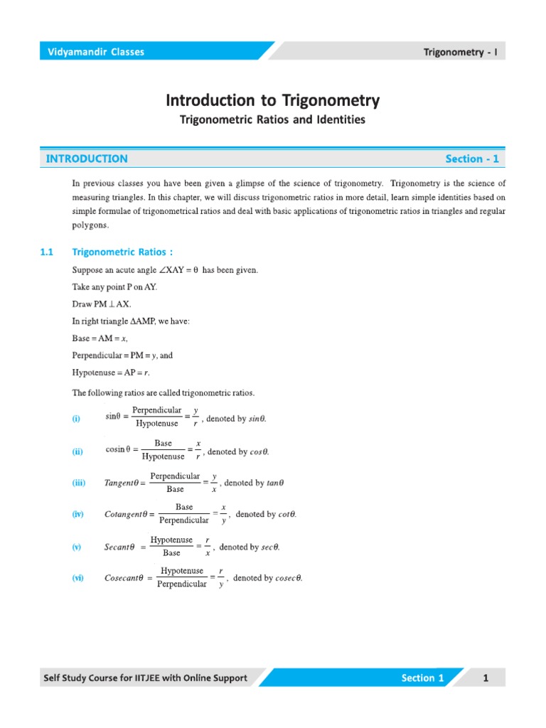 Class 10 Trigo PDF | PDF