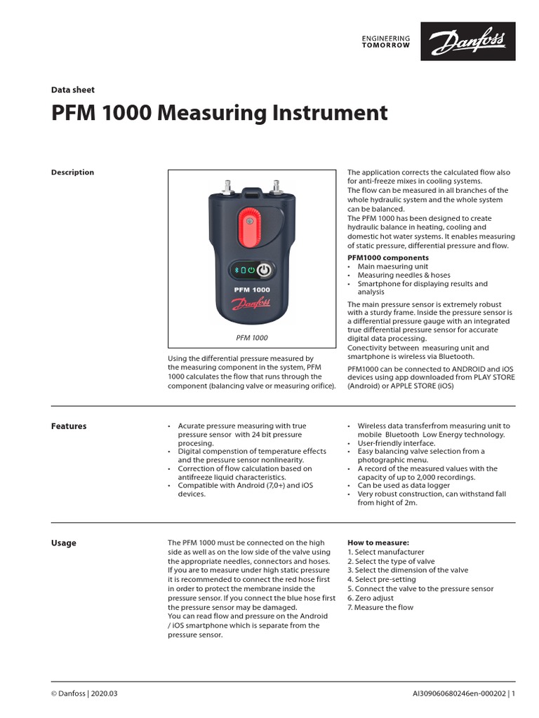 PFM 1000 Measuring Instrument: Data Sheet | PDF | Pressure Measurement ...