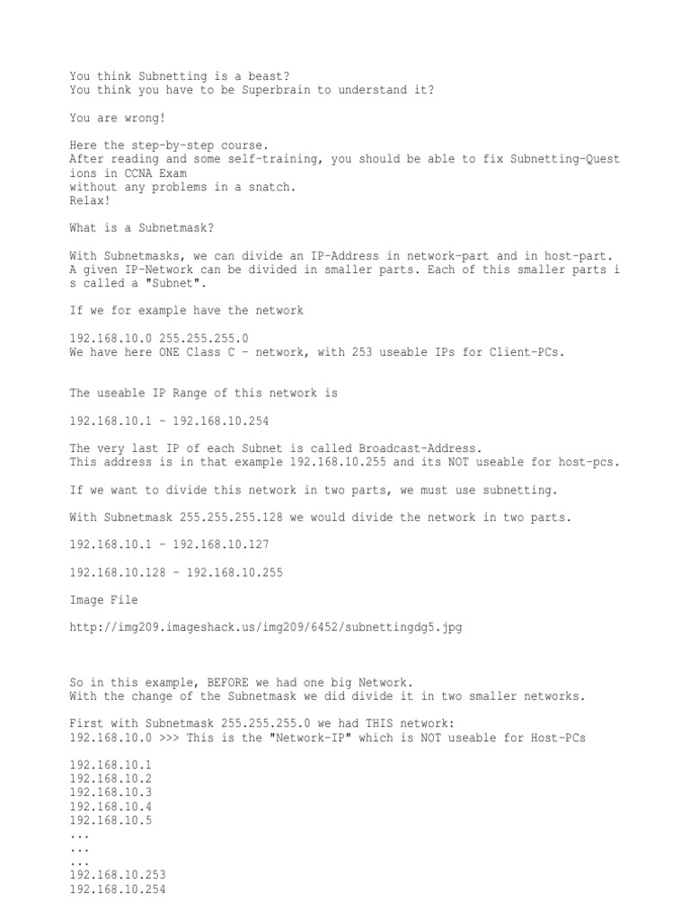 Subnetting | PDF