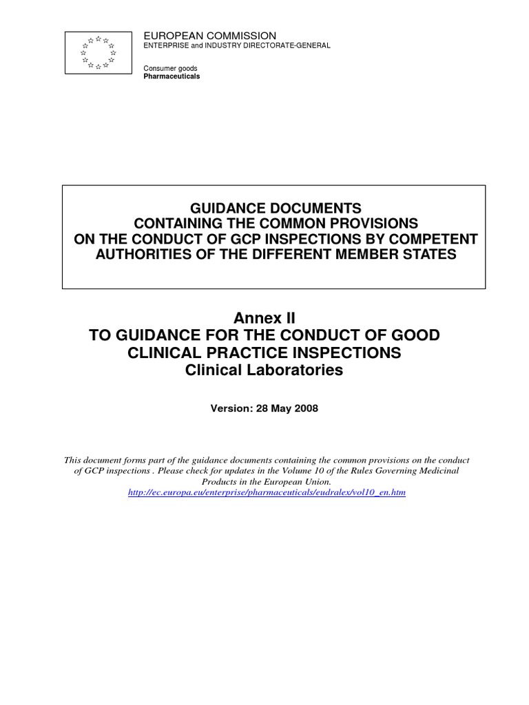 Annex II To Guidance For The Conduct of GCP Inspection - Clinical ...