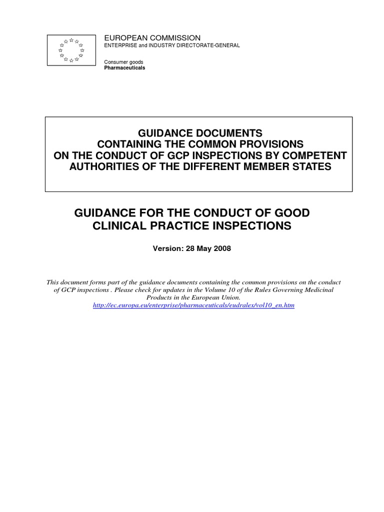 Guidance For The Conduct of GCP Inspections en PDF | PDF | Clinical ...