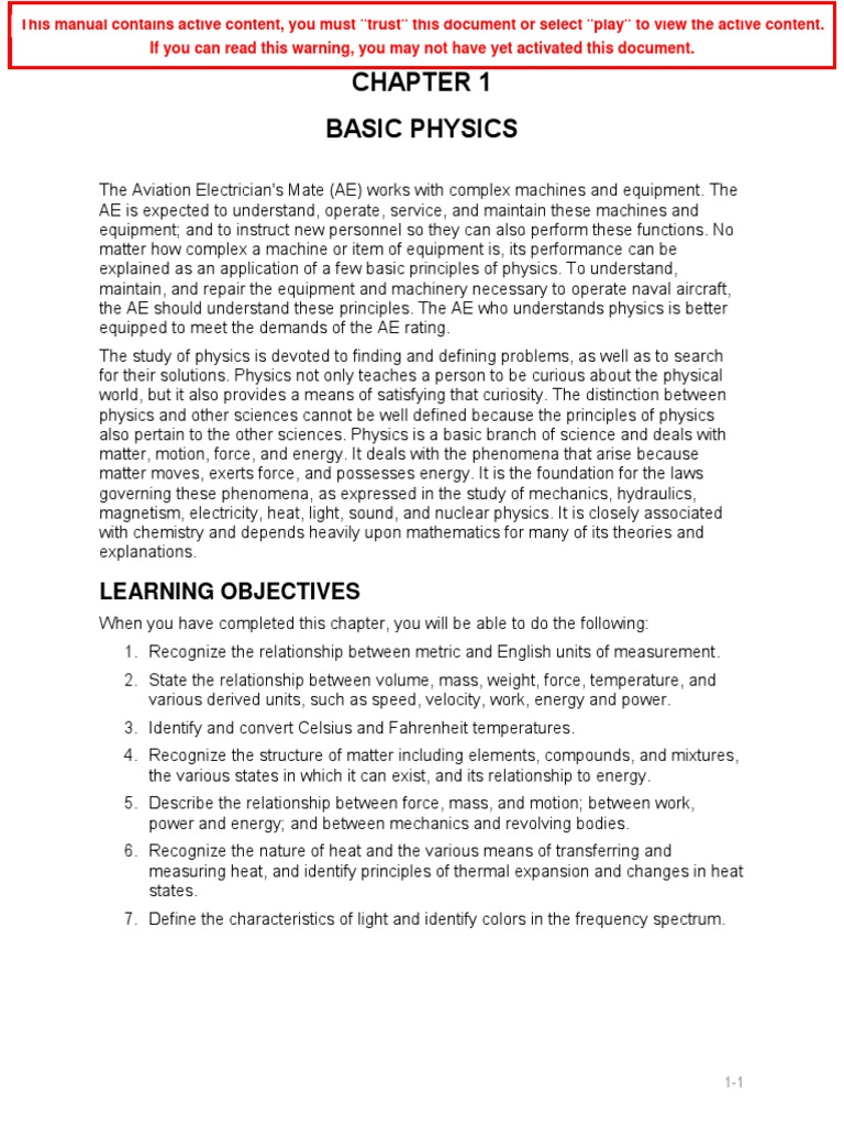 Basic Physics: Learning Objectives | PDF | Fahrenheit | Atoms