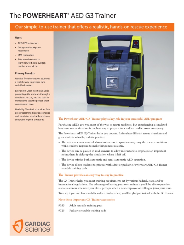 The Powerheart AED G3 Trainer: Our Simple-To-Use Trainer That Offers A ...