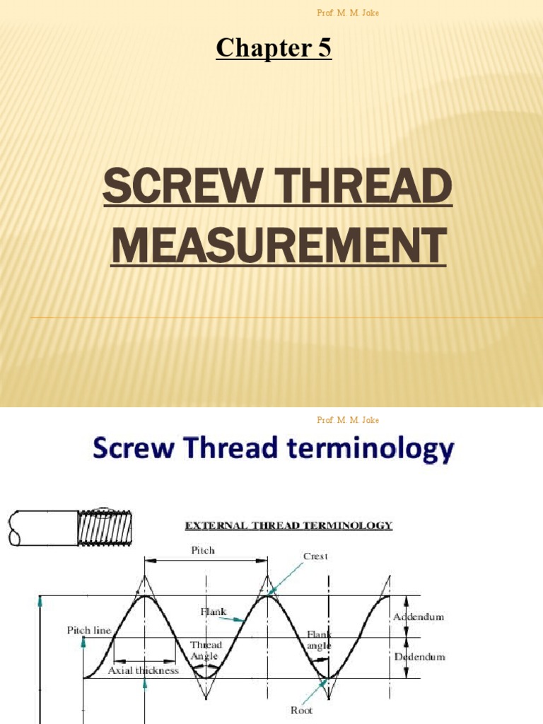 Screw Thread Measurement | PDF | Machines | Metalworking
