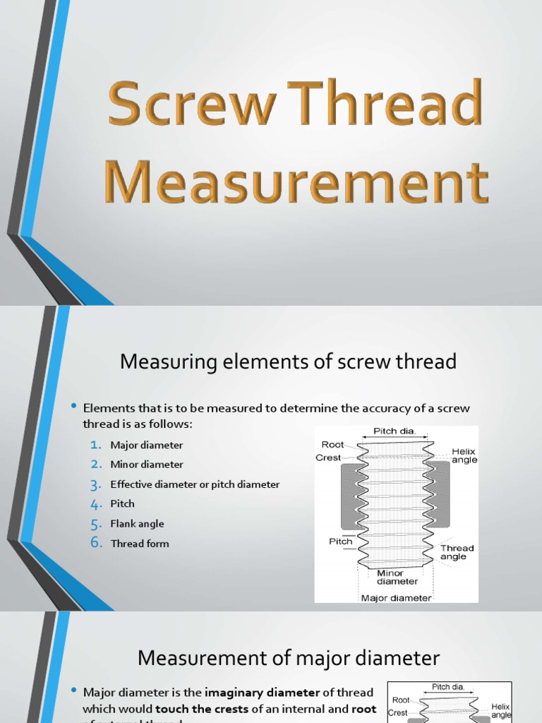 Screwthreadmeasurement 170418161010 PDF | PDF | Wire | Screw
