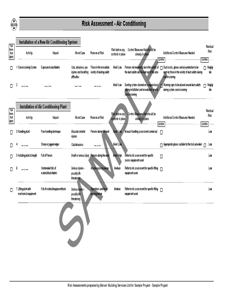 Air Conditioning Risk Assessment Guide | PDF | Risk Assessment | Risk