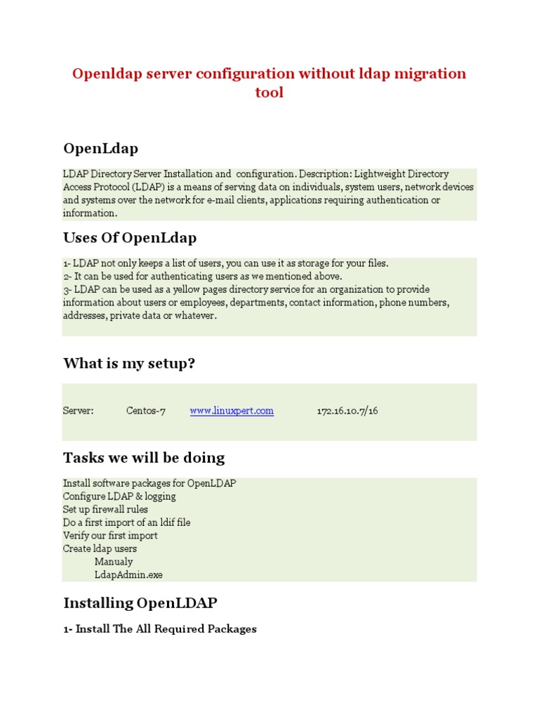 Configuring an OpenLDAP Server for User Authentication and Directory Services Without Using LDAP ...