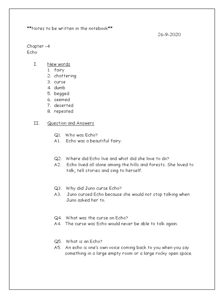 Echo - Question & Answer PDF | PDF