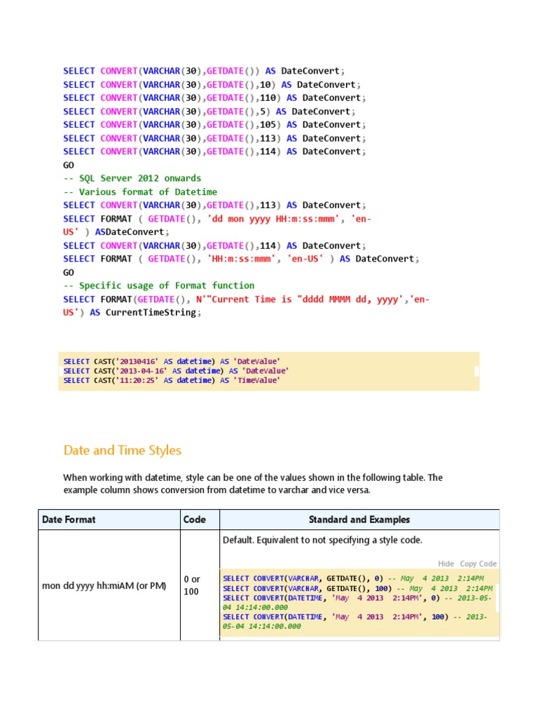 Convert Getdate Convert Getdate Convert Getdate Convert Getdate Convert ...