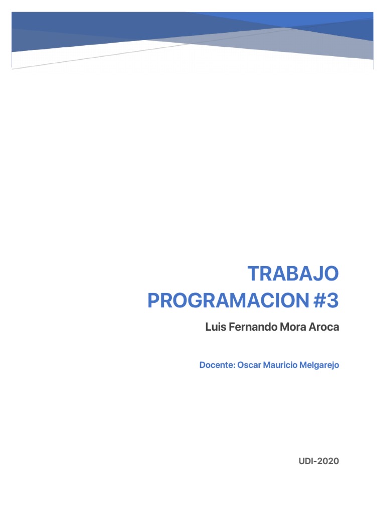 Trabajo Java #3 Programacion | PDF | Eclipse (software) | Java (lenguaje de programación)