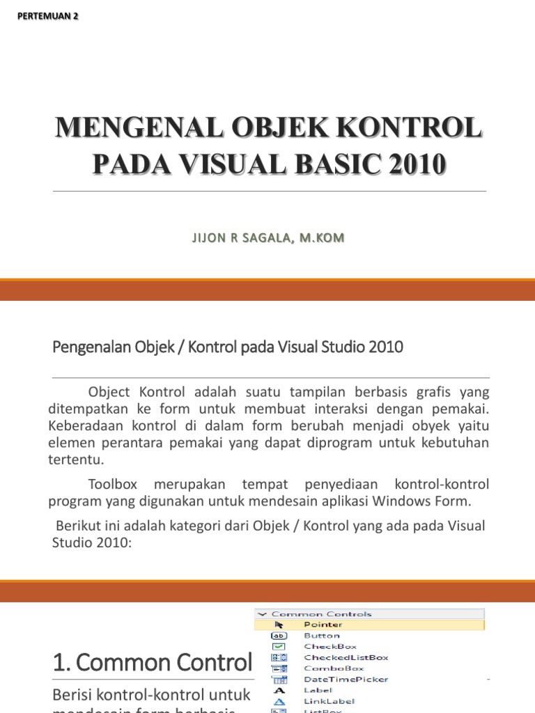 Objek Kontrol dalam Visual Basic 2010 | PDF