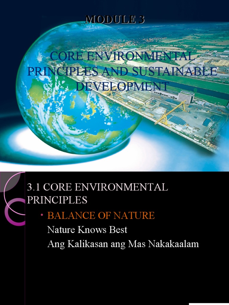 Core Environmental Principles and Sustainable Development | PDF ...