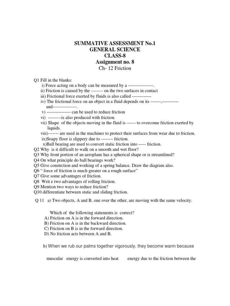 CBSE Class 8 Science Worksheet PDF | PDF